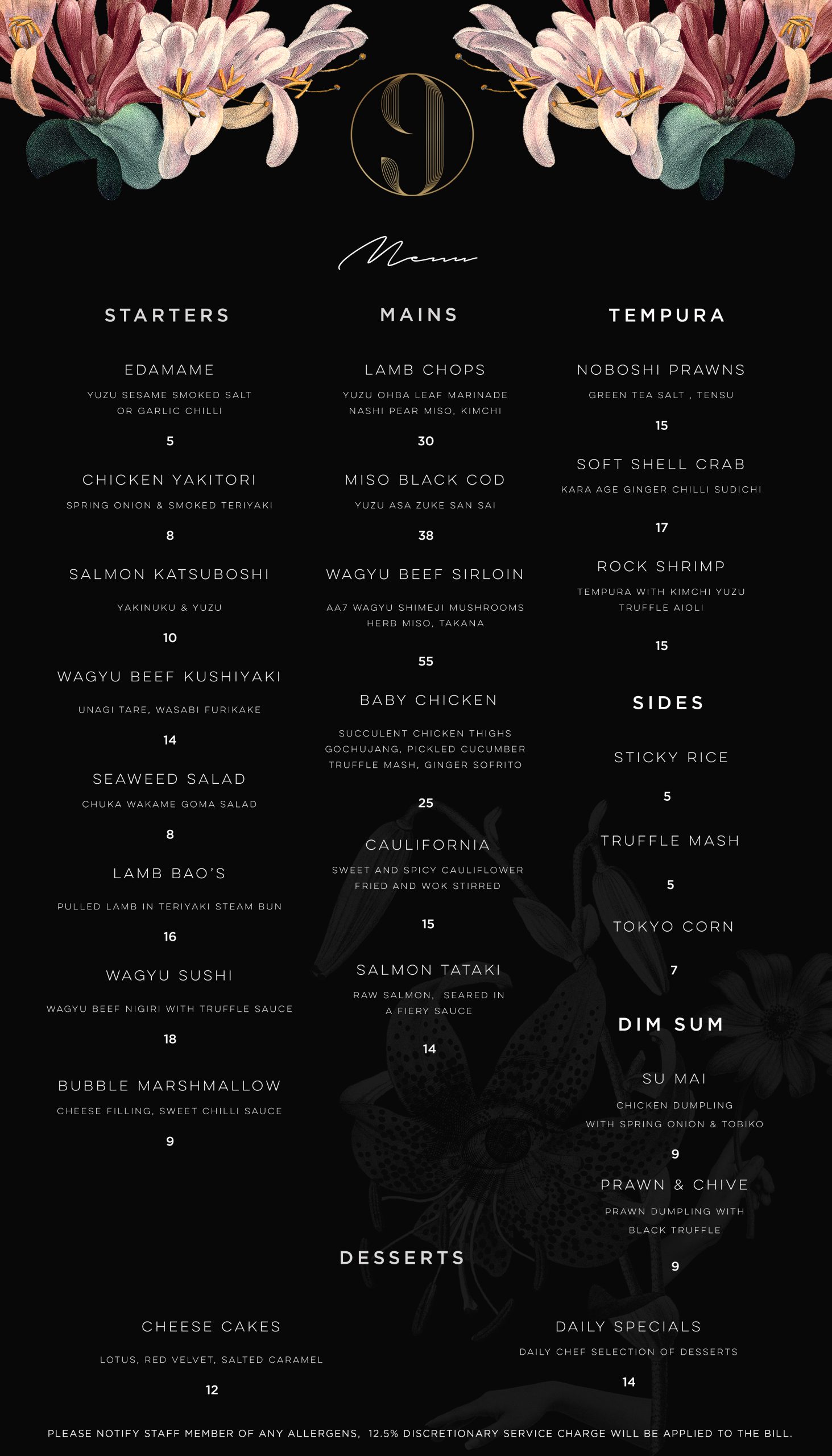 Food at Nine Lounge | Restaurant Greenwich London | Pan Asian